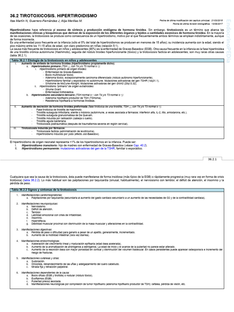 36.2 Tirotoxicosis. Hipertiroidismo | PDF | Hipertiroidismo | Tiroides
