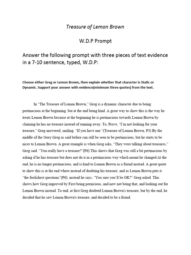 Treasure of Lemon Brown WDP | PDF