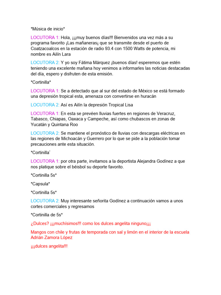 Guion Radiofonico | PDF