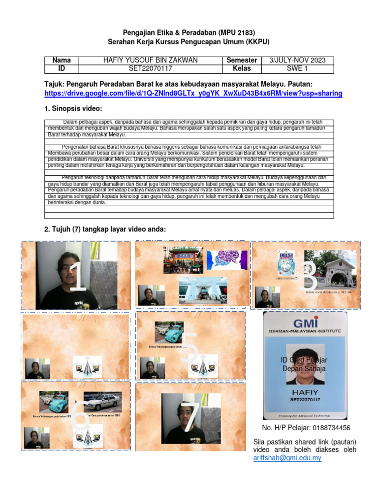 Borang Serahan Video KK Pengucapan Umum | PDF