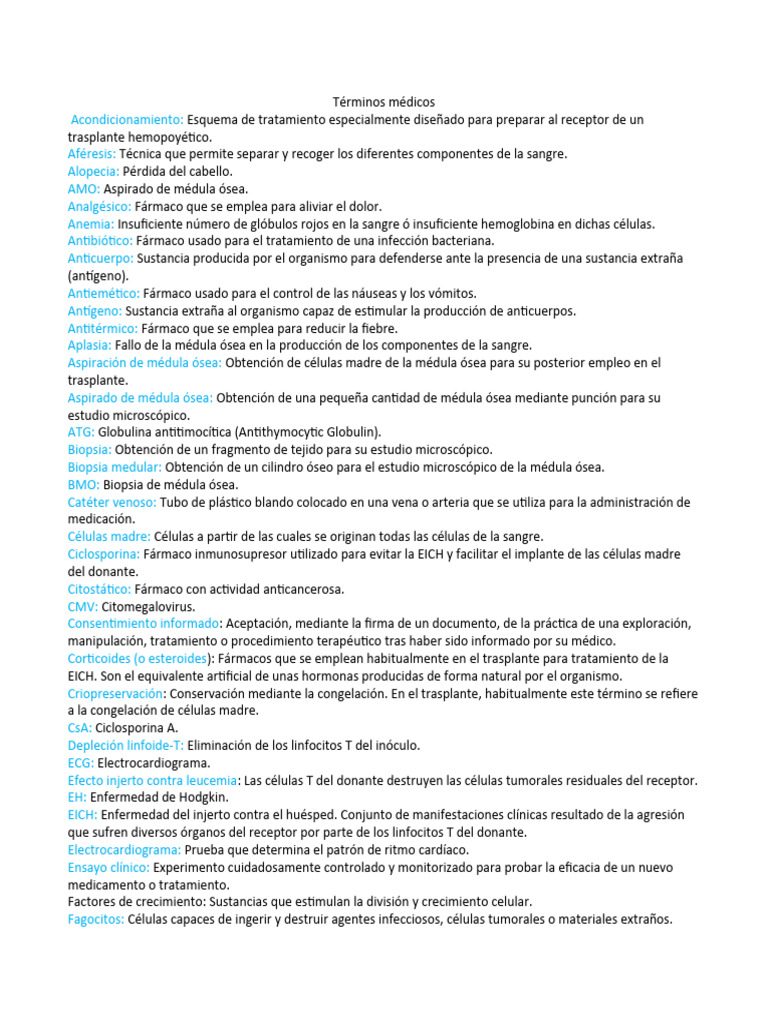 Diccionario de Términos Médicos | PDF