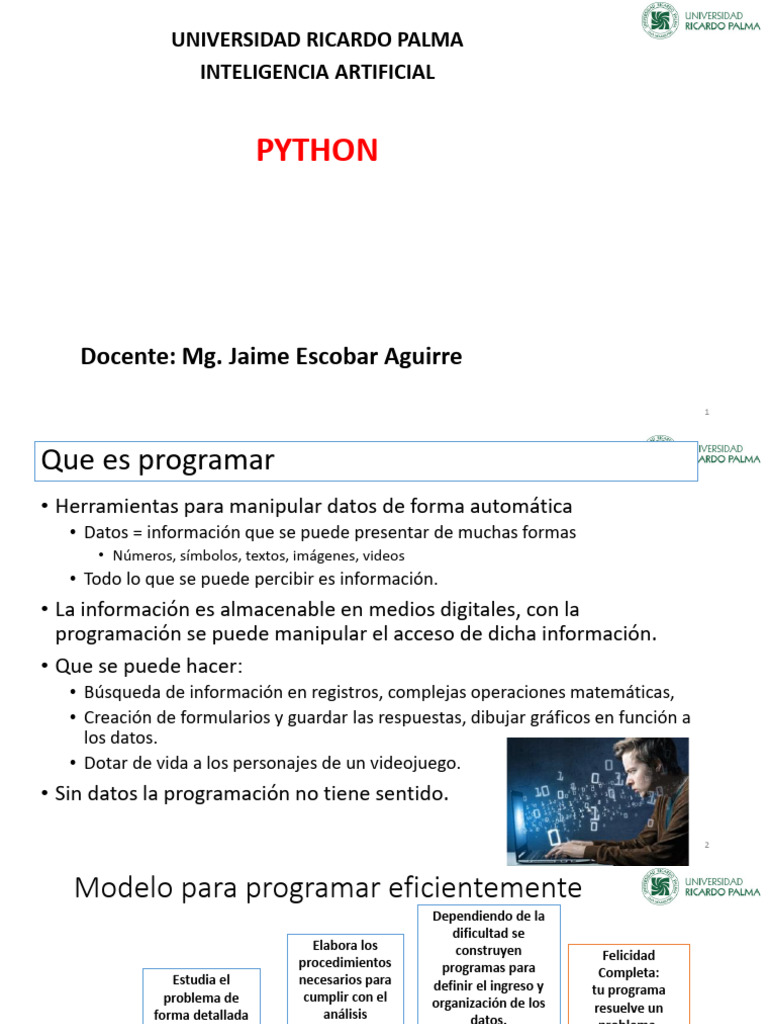 Sesion01 Python URP | PDF | Python (lenguaje de programación) | Información