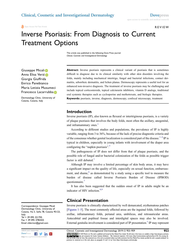 Inverse Psoriasis | PDF | Psoriasis | Immunology
