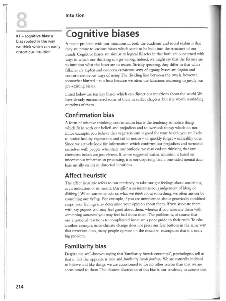 Cognitive Biases | PDF