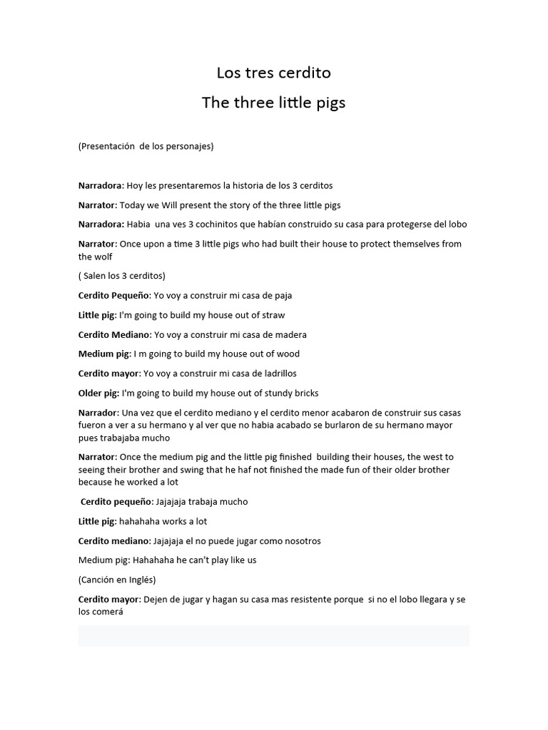Los Tres Cerditos Pdf