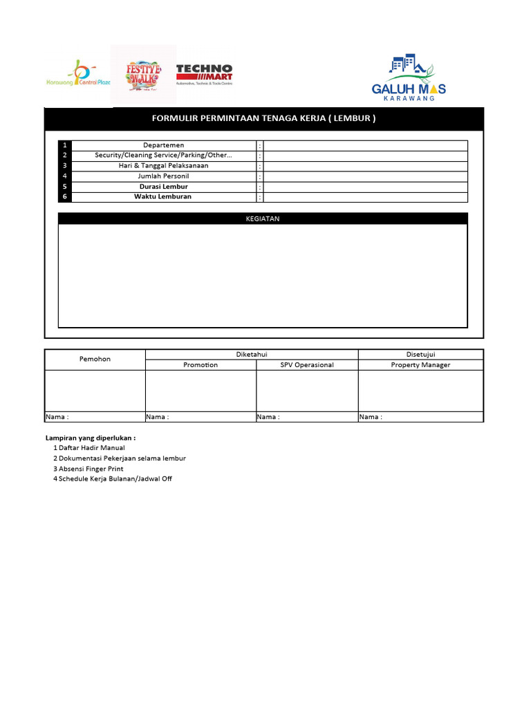 Form Lemburan Subkon | PDF