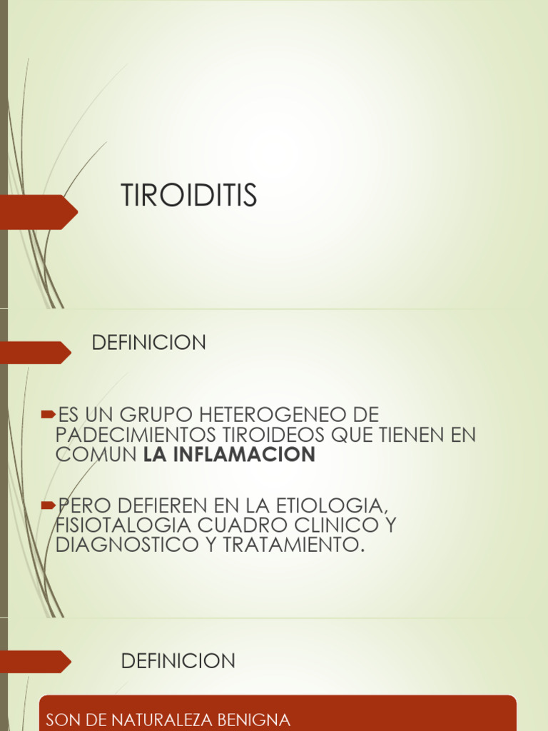 Tipos y Tratamientos de Tiroiditis | PDF | Hipotiroidismo | Enfermedad ...