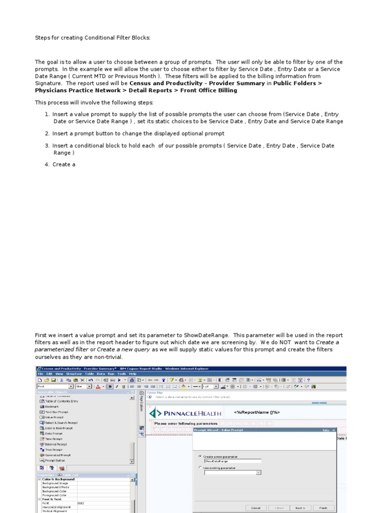 Steps For Creating Conditional Filter Blocks Pdf Command Line Interface String Computer