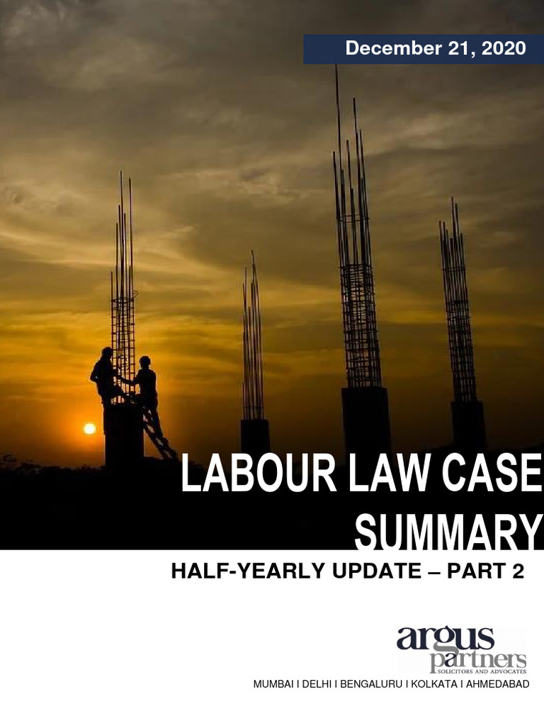 Labour Law Case Summary (Half-Yearly Update) Part 2 | PDF | Cost Of ...