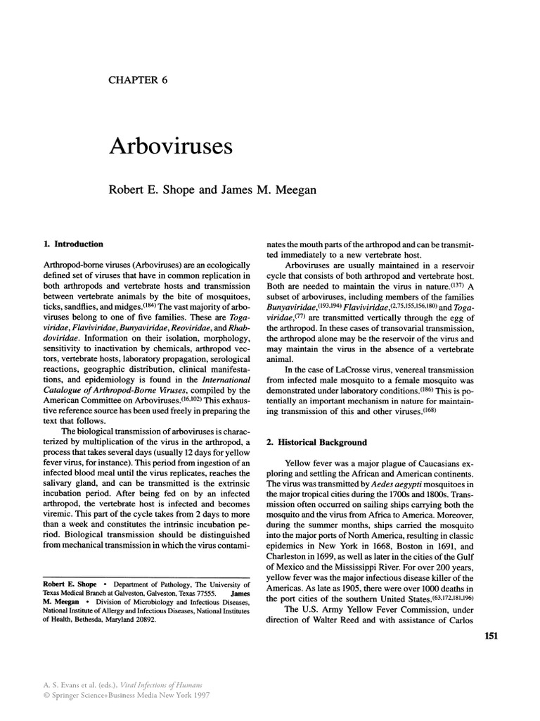 Arboviruses: Robert E. Shope and James M. Meegan | PDF | Virus ...