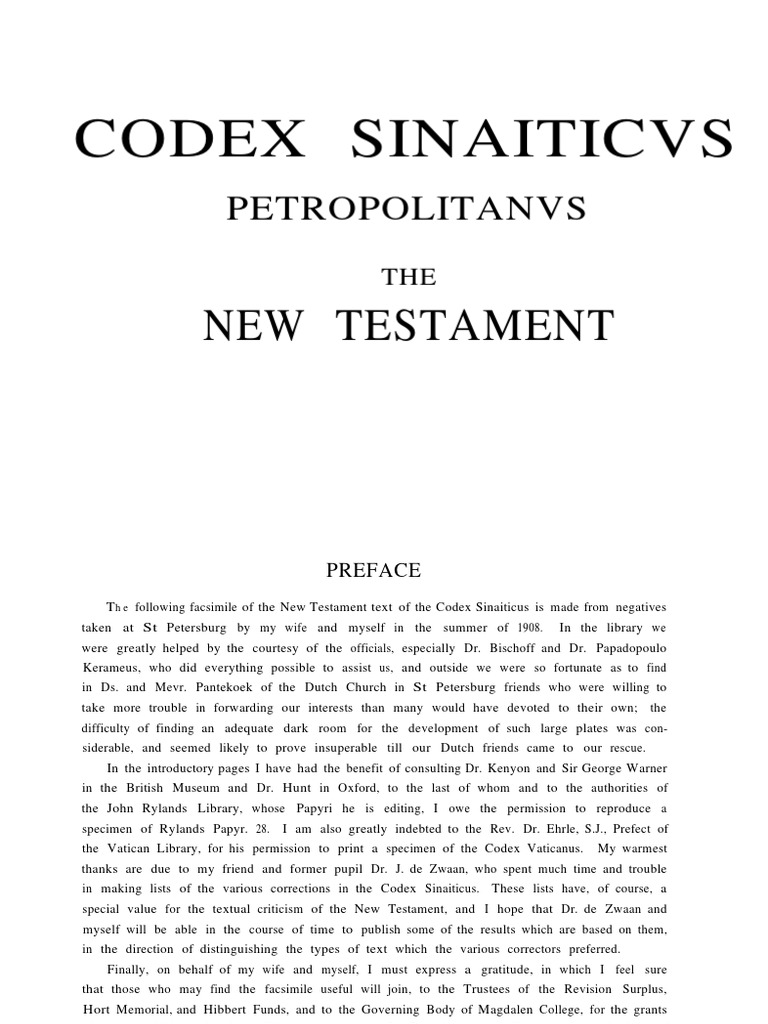 Codex Sinaiticus N.T. (1911) - OCR | PDF | Writing | Manuscript