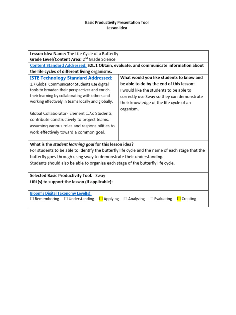Basic Productivity Tool Lesson Plan | PDF | Cognitive Psychology ...