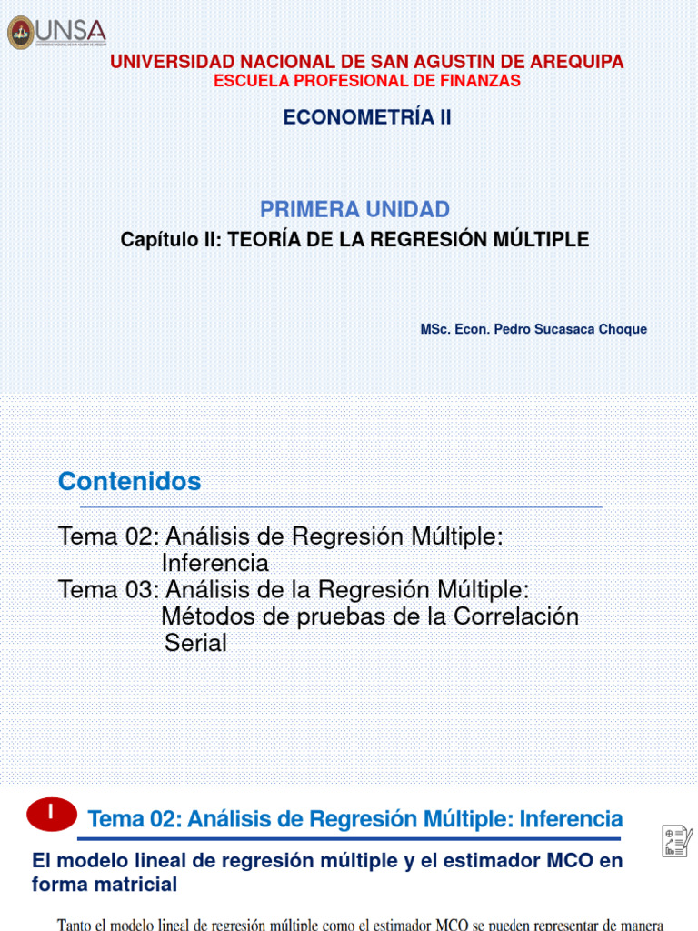 Modulo Ii | PDF | Mínimos cuadrados ordinarios | Regresión lineal