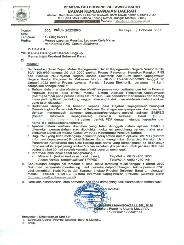Proses Layanan Pensiun, Karis, Karsu Dan Karpeg | PDF