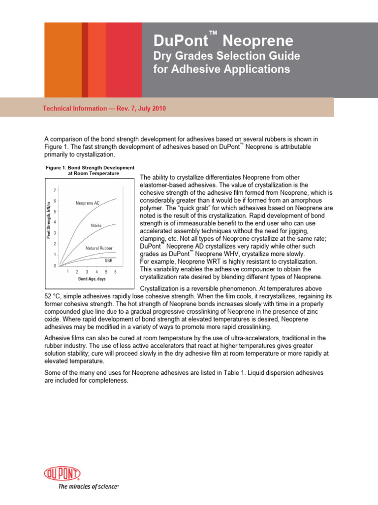 Dupont Neoprene - Dry Grades Select | PDF | Adhesive | Polystyrene