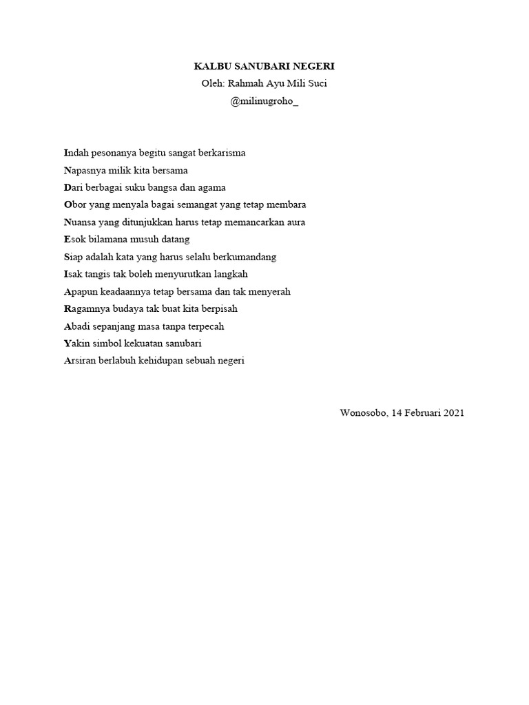 Kalbu Sanubari Negeri | PDF | Perjalanan | Puisi