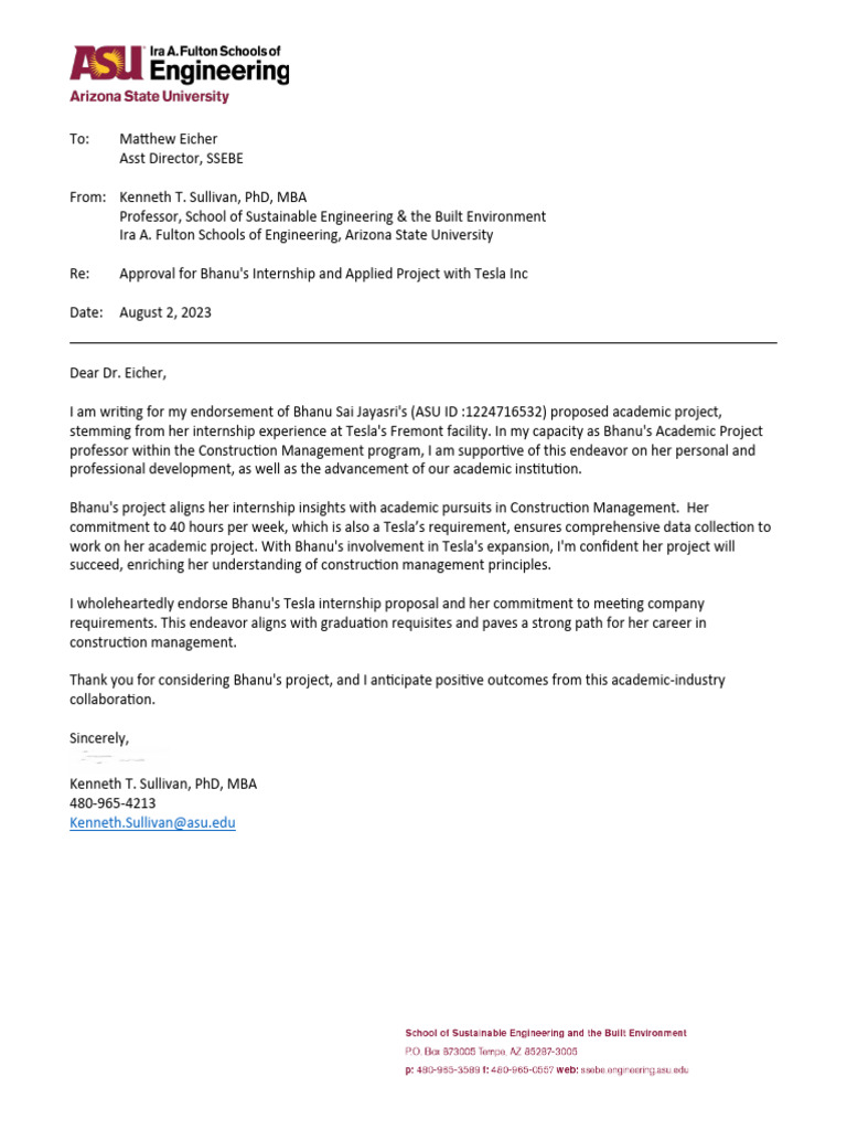 Approval for Tesla Internship Project | PDF | Art