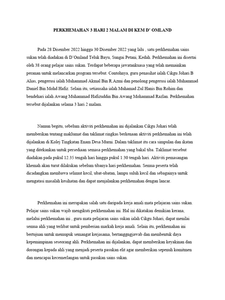 Laporan Amali 2 Sains Sukan | PDF