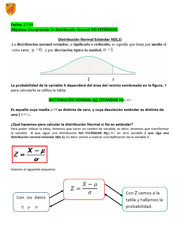 DISTRIBUCIÓN NORMAL NO ESTÁNDAR | PDF | Distribución normal ...