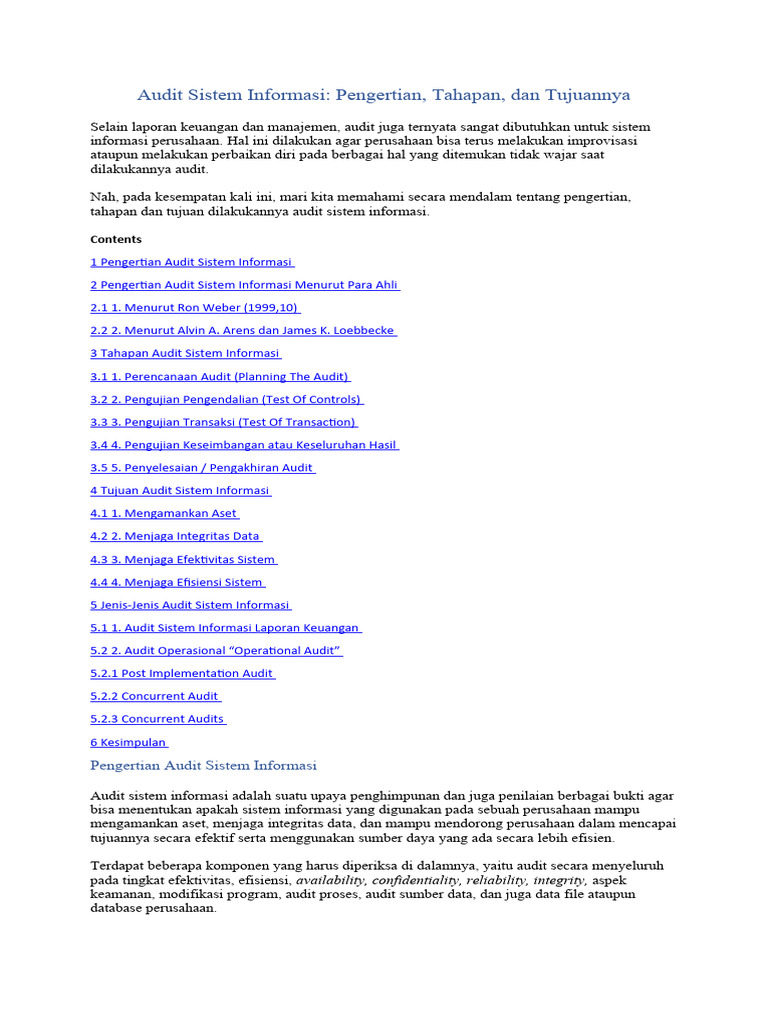Audit Sistem Informasi | PDF