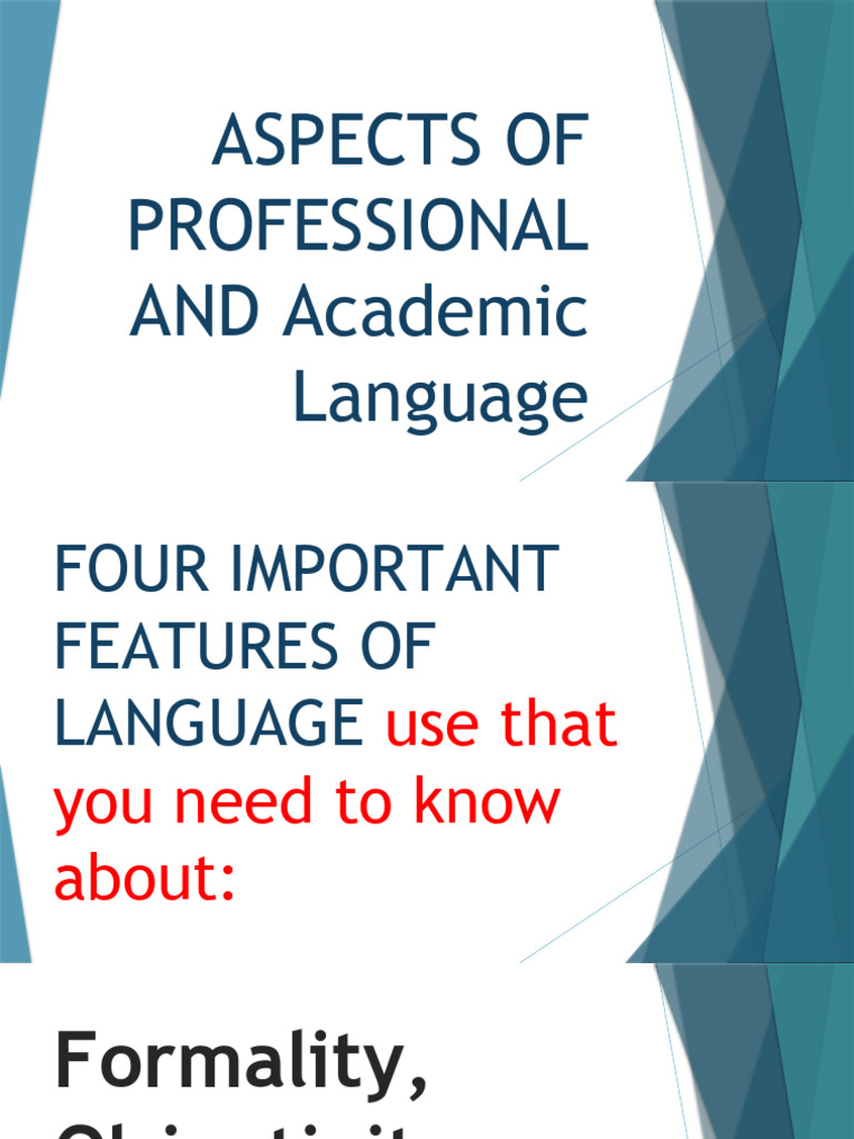 Aspects of Professional and Academic Language | PDF | Verb | Cognitive ...