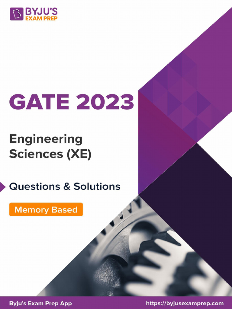 Gate 2023 Engineering Science Xe Question Solution Memory Based PDF 2 18 | PDF | Fluid Dynamics ...