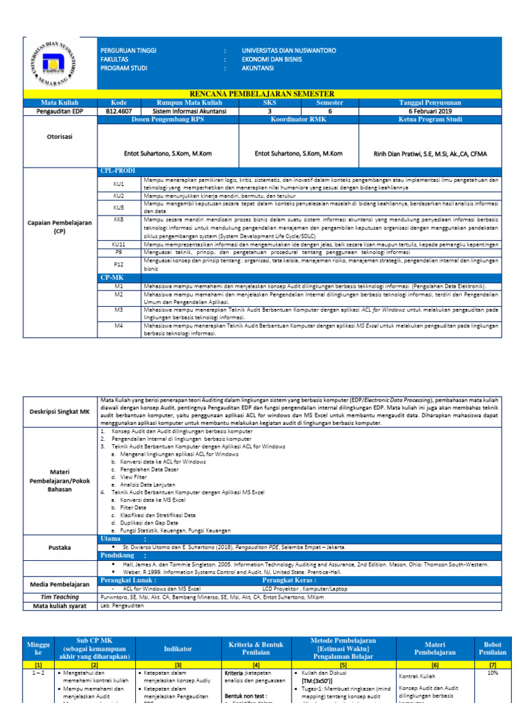 RPS DAN RTM Pengauditan EDP Final | PDF