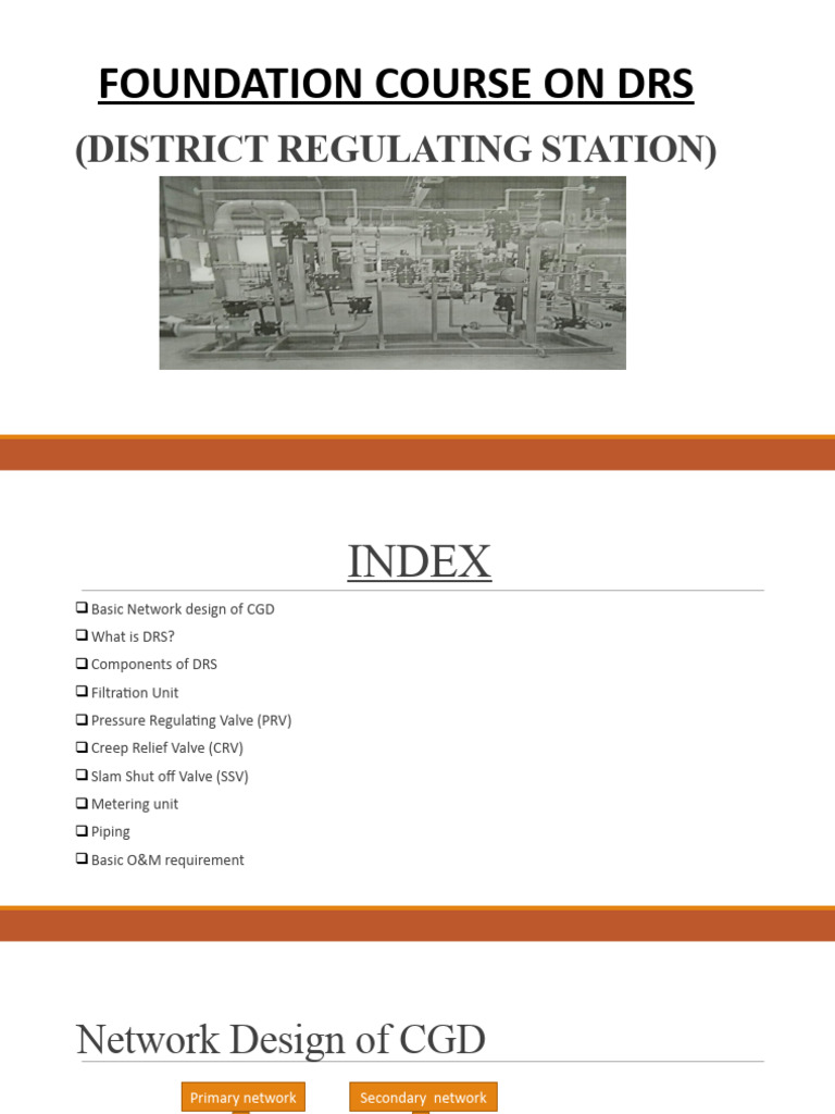 Foundation Course On DRS: (District Regulating Station) | PDF | Energy Technology | Tools