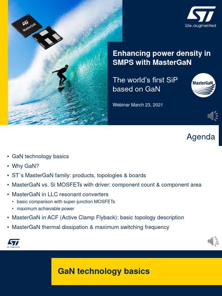 01 - Enhancing Power Density in SMPS With Mastergan | PDF | Field Effect Transistor | Band Gap