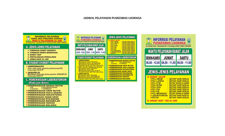 1 2 3 3 Jadwal Pelayanan Puskesmas Lhoknga Pdf