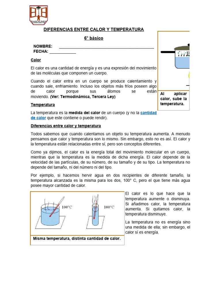 Calor vs Temperatura: Diferencias Clave | PDF | Calor | Temperatura