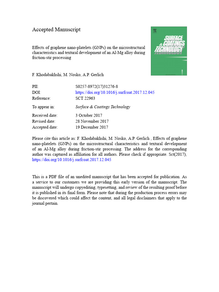 Effects of Graphene Nano-Platelets (GNPS) On The Microstructural | PDF ... Effects of Graphene Nano-Platelets (GNPS) On The Microstructural | PDF ...