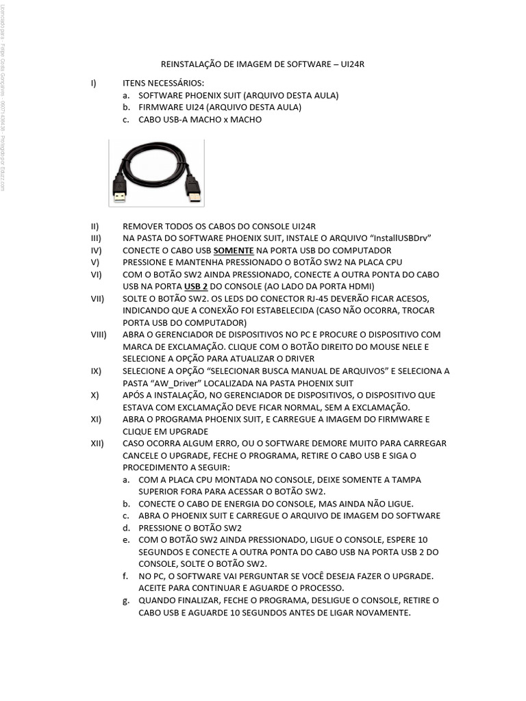 Restauracao de Imagem de Software | PDF | USB | Equipamento de escritório