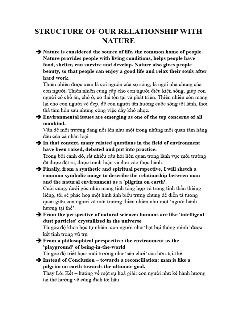 Structure of Our Relationship With Nature | PDF
