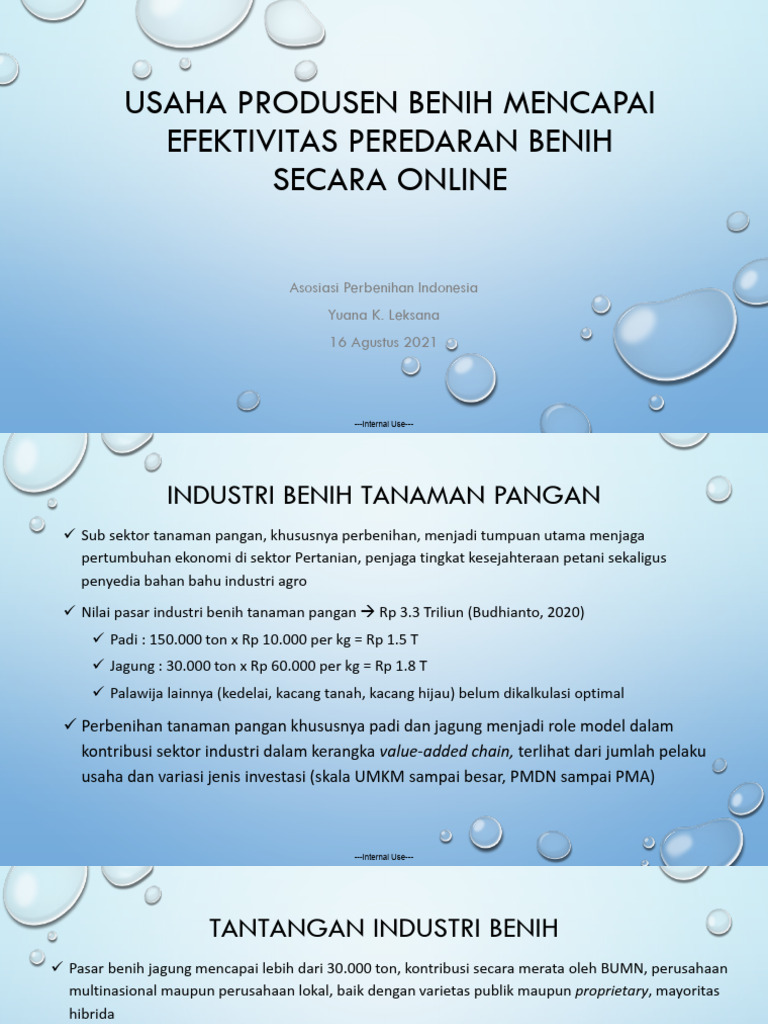 Asbenindo - Usaha Produsen Dalam Peredaran Benih Secara Online | PDF ...