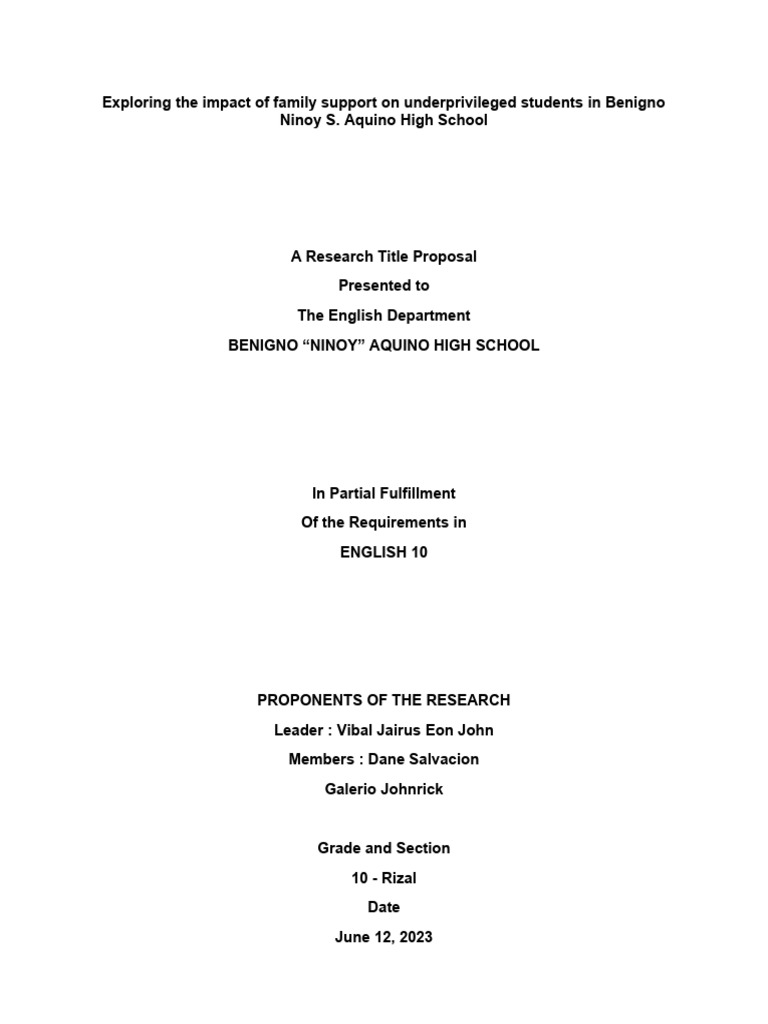 Q4 TEMPLATE - Research Title Proposal | Download Free PDF | Motivation ...