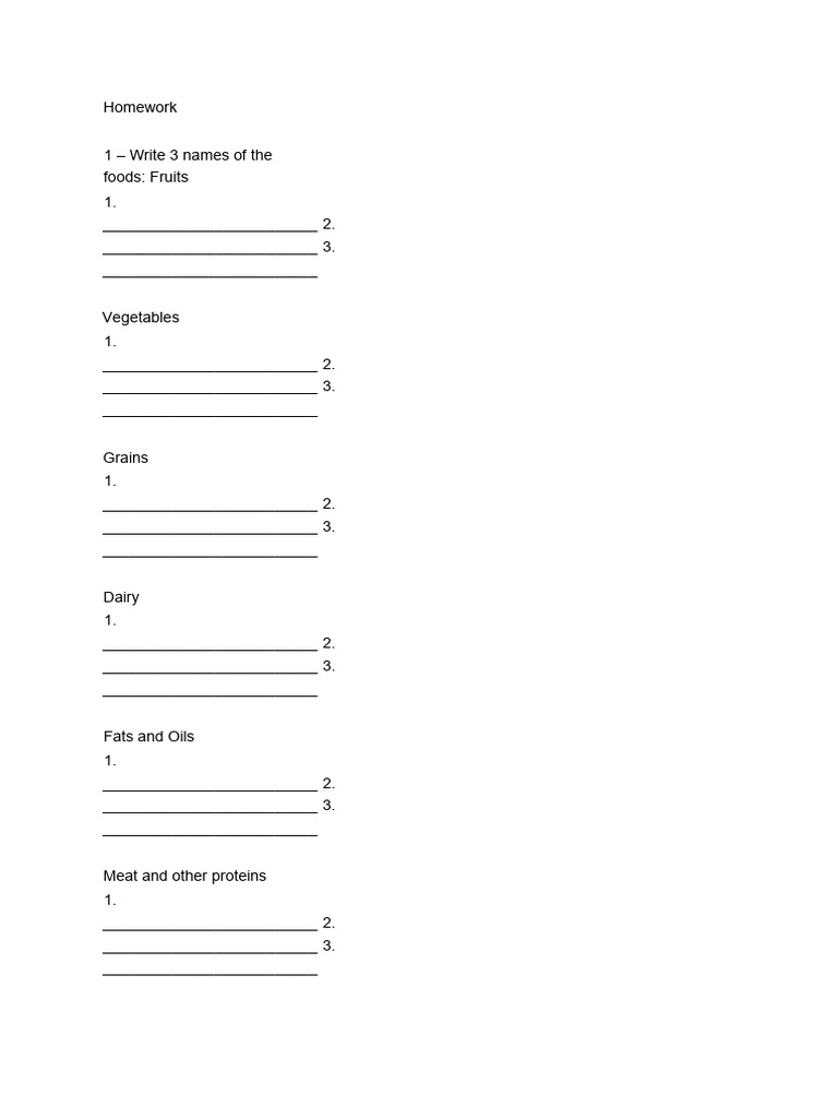 Food and Conversation Homework Guide | PDF | Wellness