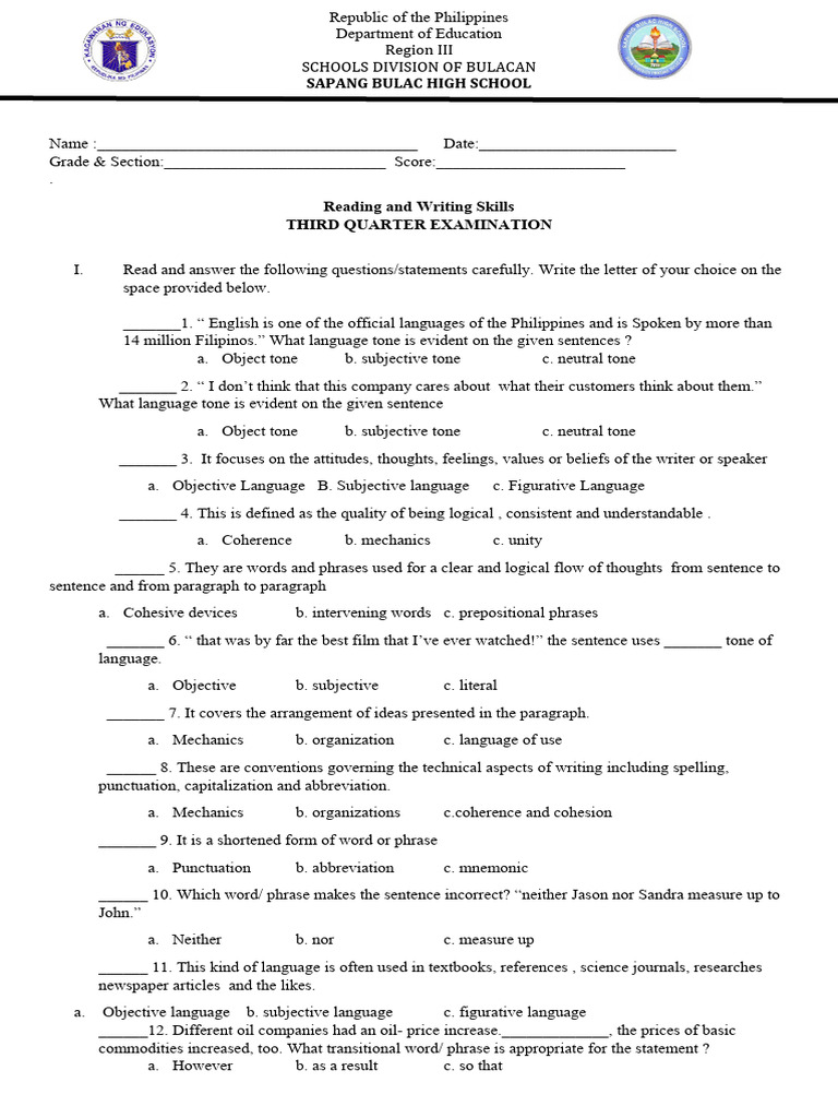 Reading and Writing Skills | PDF | Career & Growth