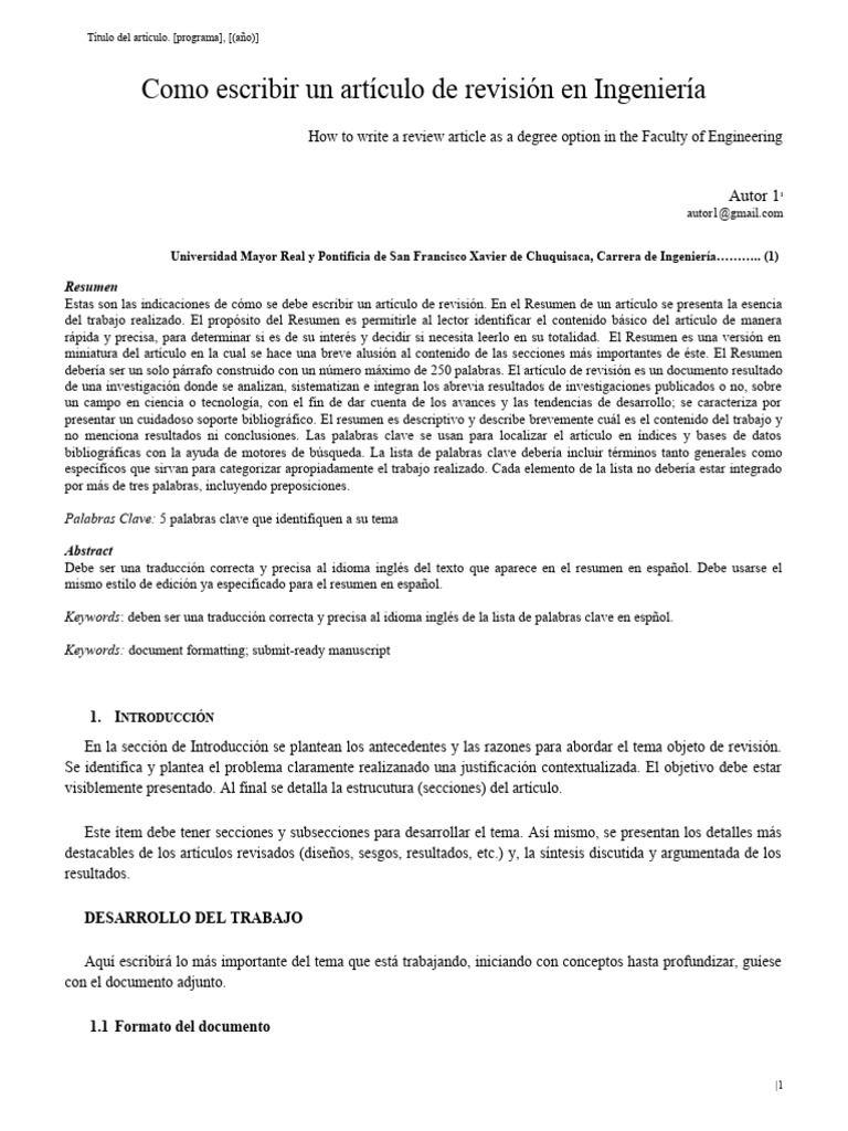 Plantilla de Articulo Revisión | PDF | Citación