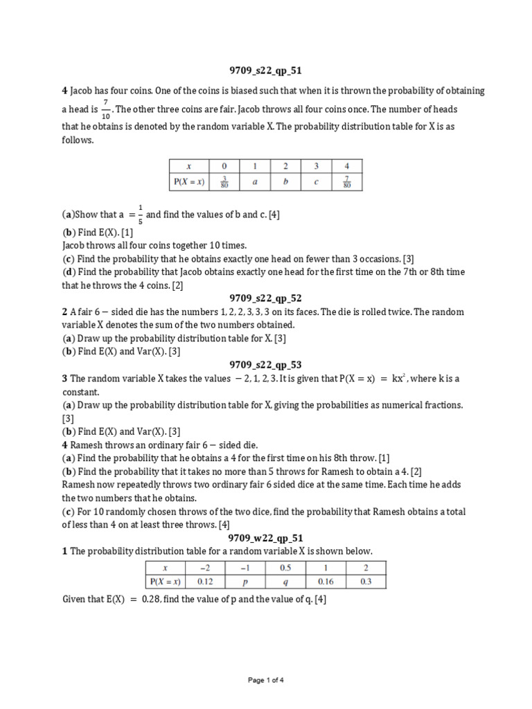 04 Probability and Geometric Distributions | PDF | Probability Distribution | Random Variable