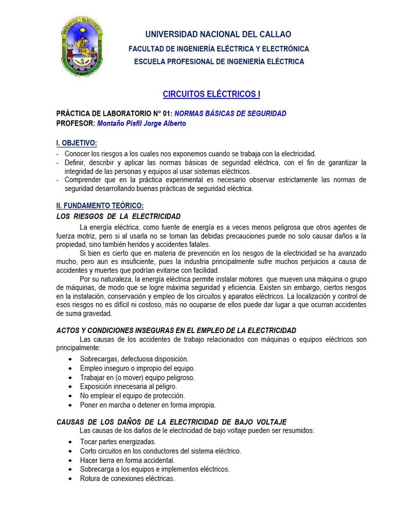 LABORATORIO #1 - Circuitos Eléctricos I-2023 | PDF | Ingenieria ...