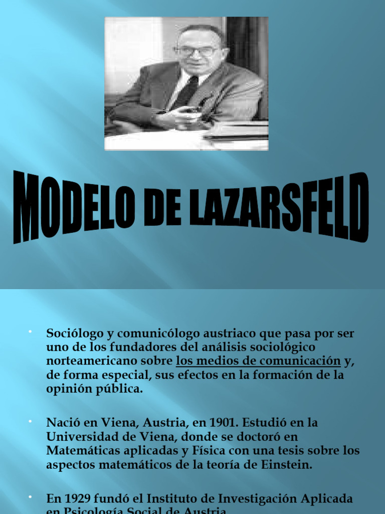 3 - Modelo de Lazarsfeld | PDF | Science | Ciencias del comportamiento