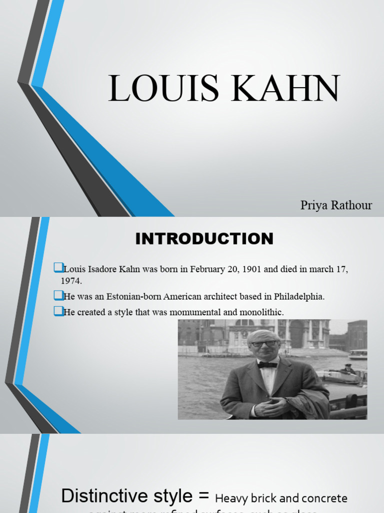 Louis Kahn | PDF | Architectural Elements | Architectural Design