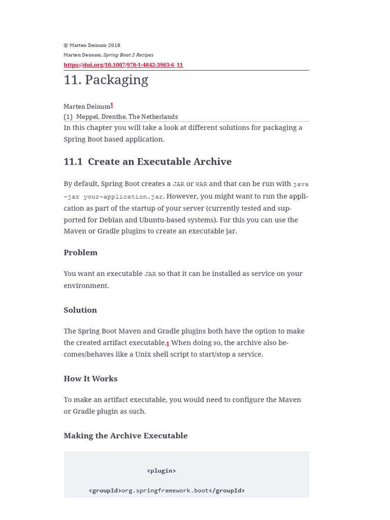 Packaging Spring Boot 2 Recipes A Problem Solution Approach Pdf