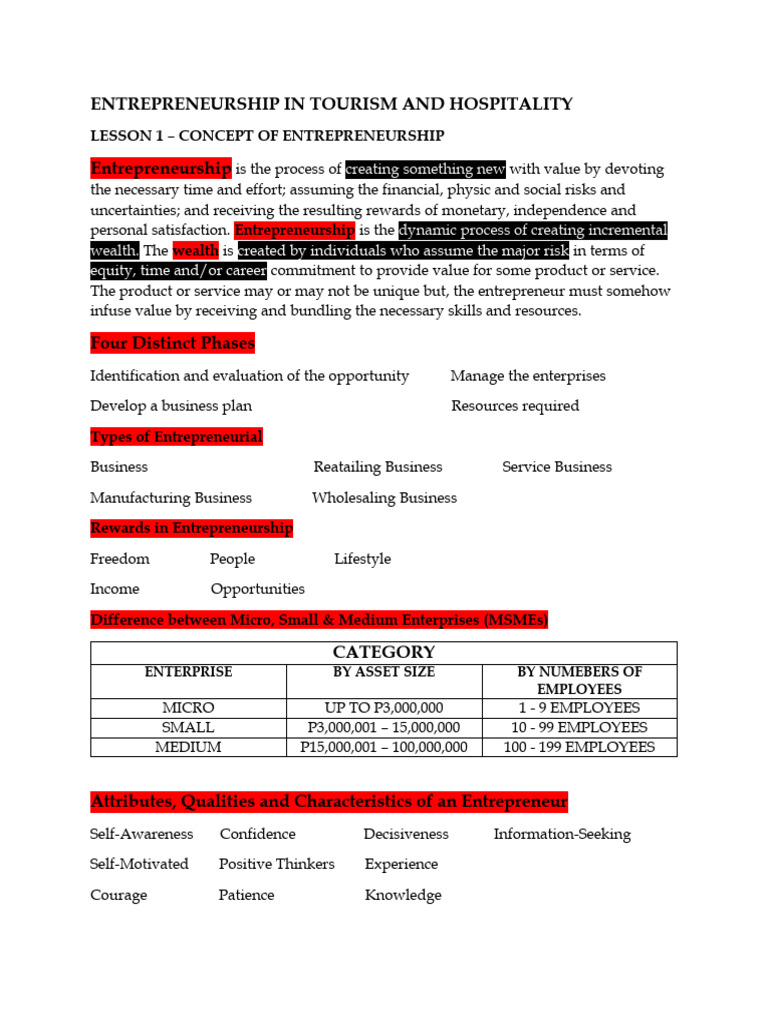 Lesson 1 To 5 Entrep | Download Free PDF | Entrepreneurship | Business Plan