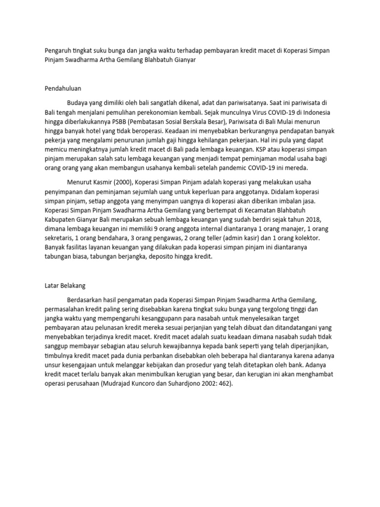 BAB 1 PROPOSAL | PDF