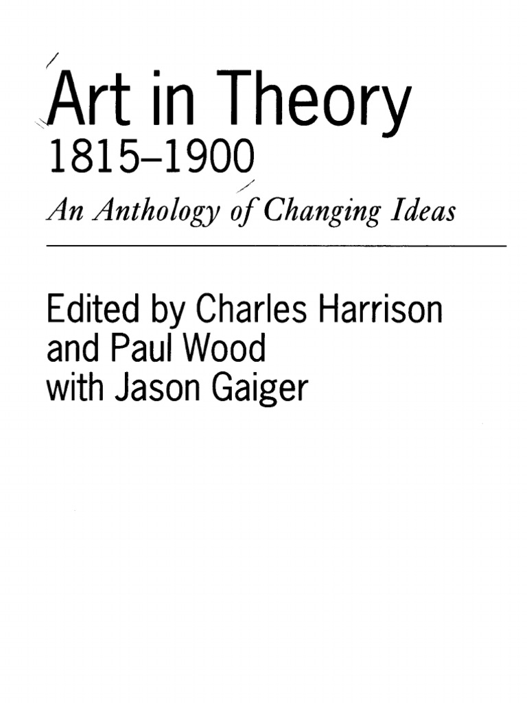 Theory: Edited Charles Harrison and Paul Wood With Jason Gaiger | PDF ...