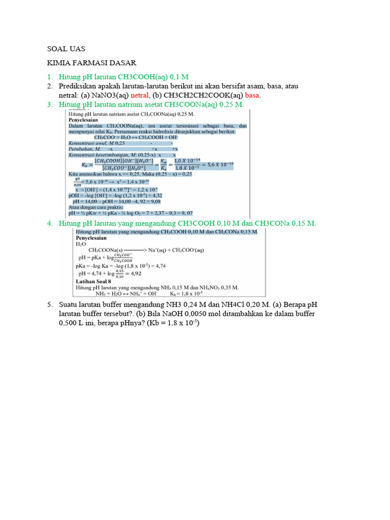 Soal Uas Kimdas | PDF
