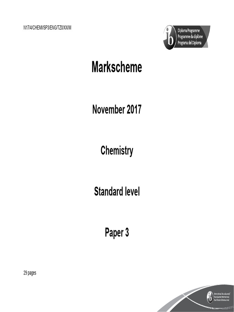 Chemistry Paper 3 SL Markscheme | PDF | Greenhouse Gas | Greenhouse Effect