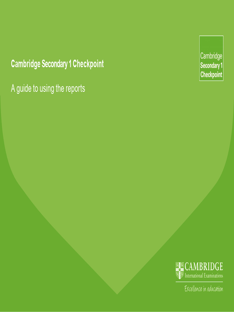 Cambridge Checkpoint guide to using the reports April 2015_FINAL | PDF ...